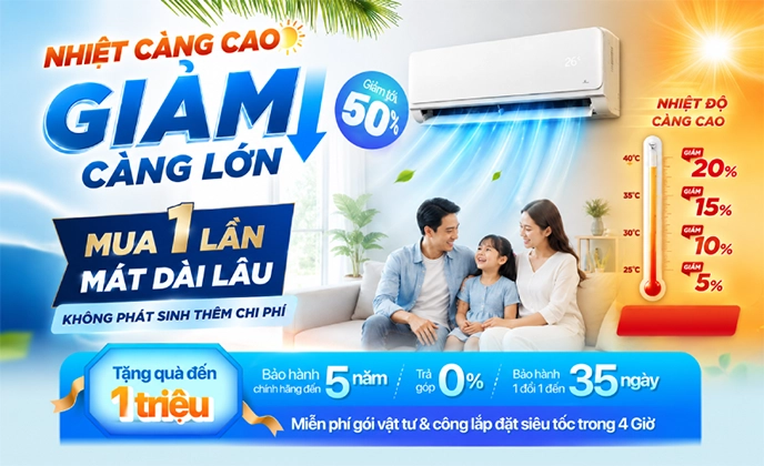 Nhiệt càng cao - Giảm càng lớn: Siêu sale điện lạnh giảm đến 50%