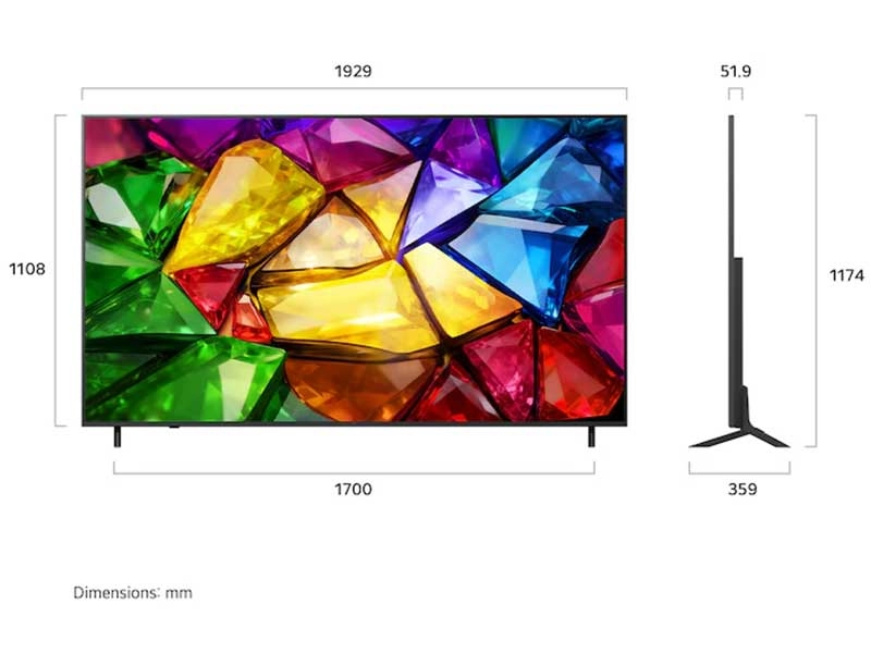 TV Mini LED RGB evo LG AI 4K 77 inch 75MRGB86BSA